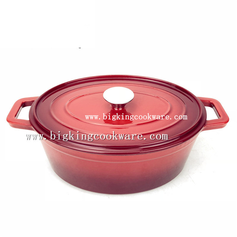 Oval enamel pot 29cm cast iron oval pot color enamel double ear stew ...