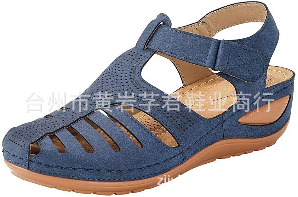 New 2020 retro women's sandals cross border anti slip hollow beach ...