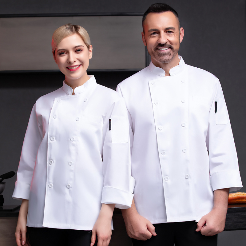 Chef overalls Pure double hotel chef wear men plus dining chef work ...