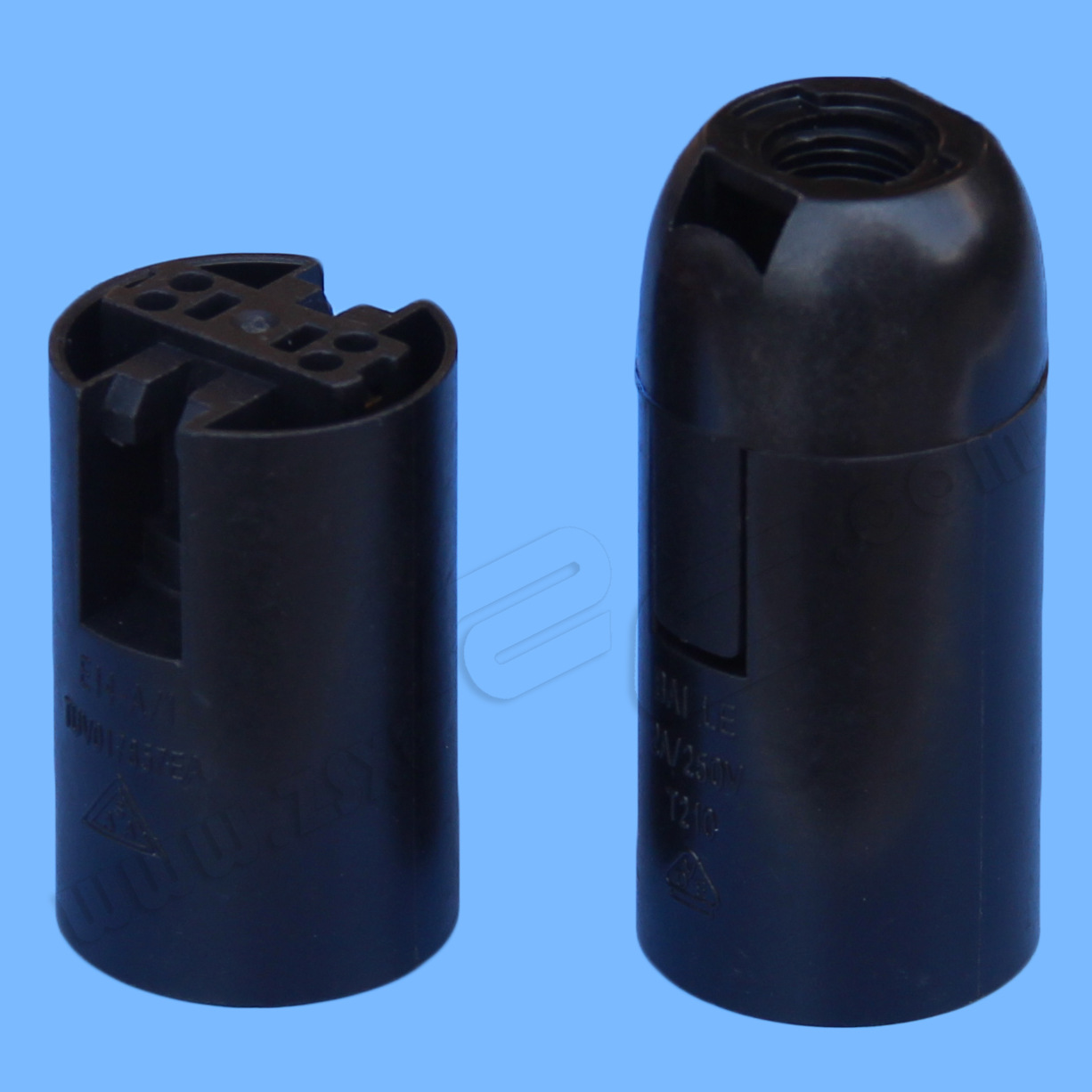 E14卡入式光身全牙半牙附外环塑料灯头灯座 VDE CE SAA-阿里巴巴