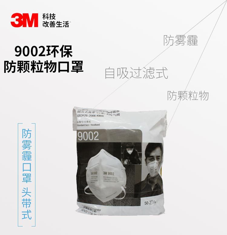 3M9002环保装口罩防粉尘防灰尘KN90折叠式头戴式-阿里巴巴