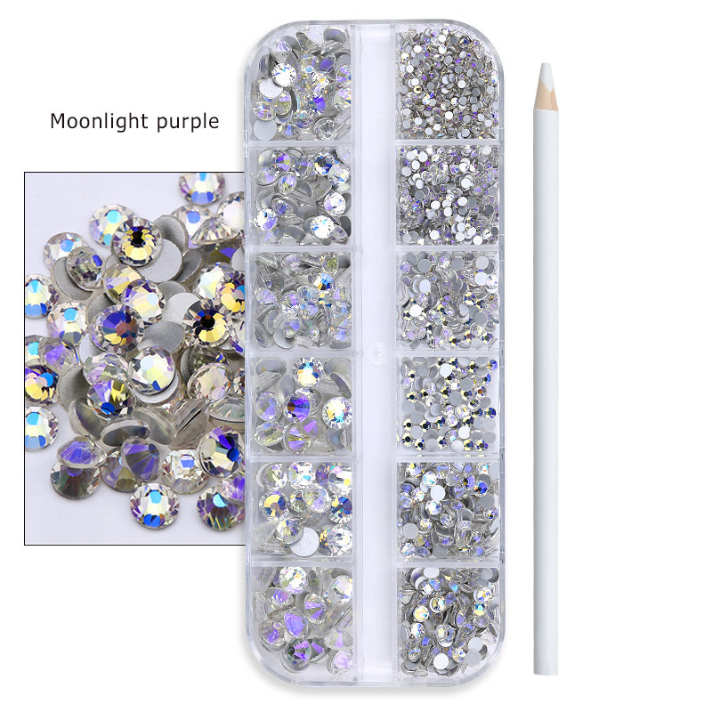 Electroplating Symphony Flat Nail Art Loose Colorful Rhinestone Set ...