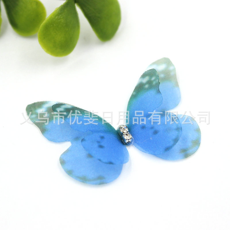 梦幻加钻大小组合双层薄纱蝴蝶 diy新娘发饰头饰材料 INS爆款蝴蝶-阿里巴巴