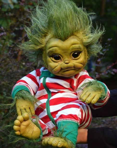 圣诞节圣诞怪杰grinch毛绒玩具绿毛怪格林奇儿童卡通公仔玩偶-阿里巴巴