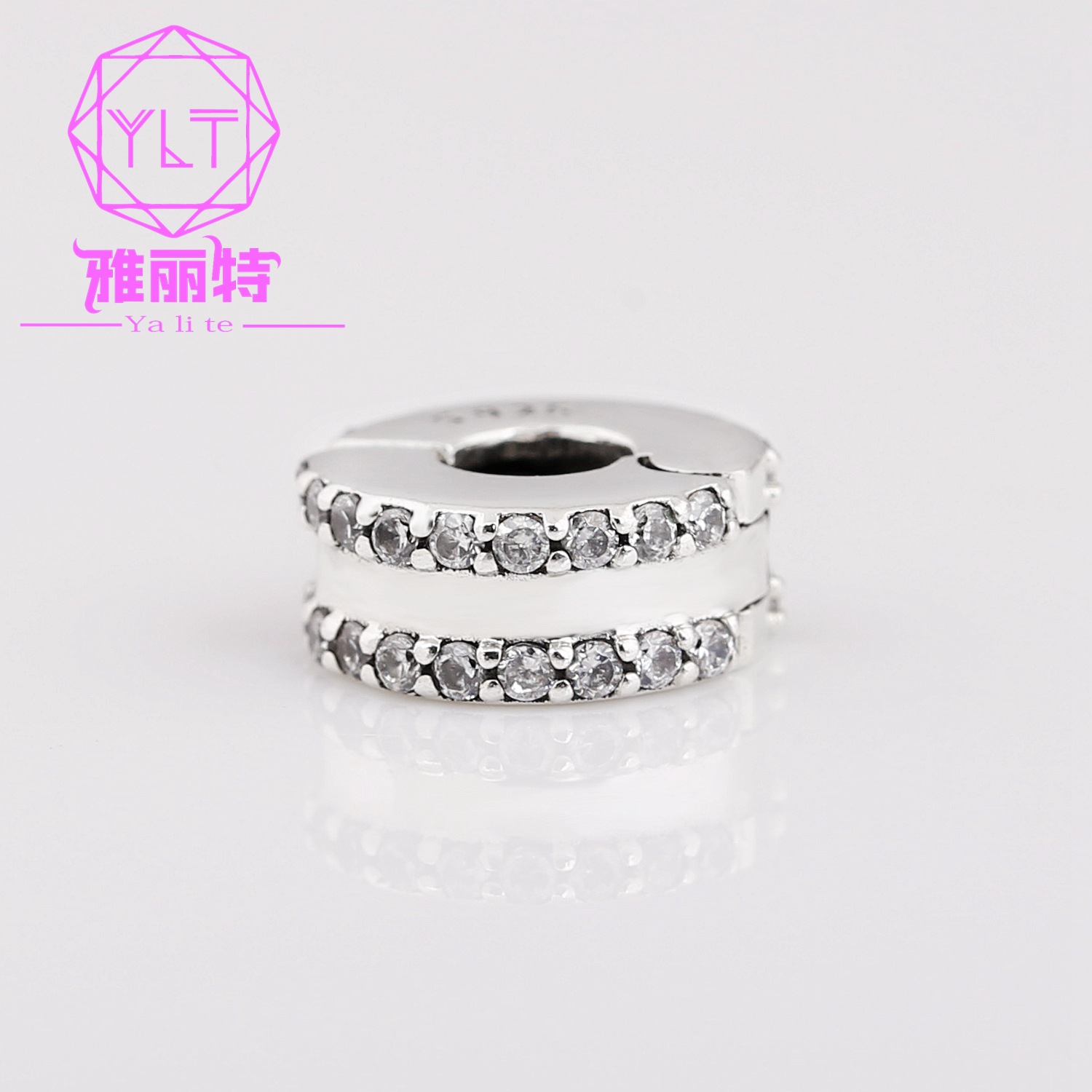 雅丽特 潘家s925 银珠子 19冬季双环密镶定位扣798422C01-阿里巴巴