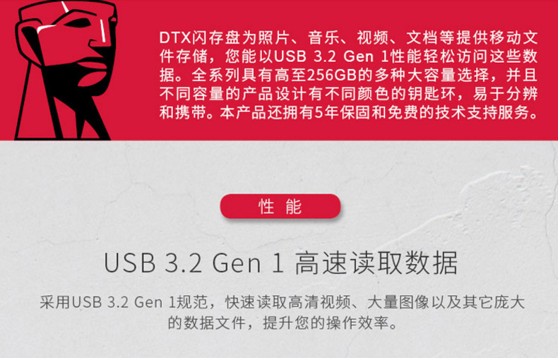 Kingston/金士顿U盘 DTX 32G 64G 128G 256G优盘 USB3.2 车载优盘-阿里巴巴