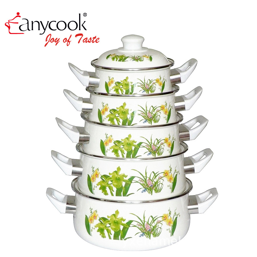 Wholesale Anybook enamel enamel soup pot two-ear milk pot non-stick ...