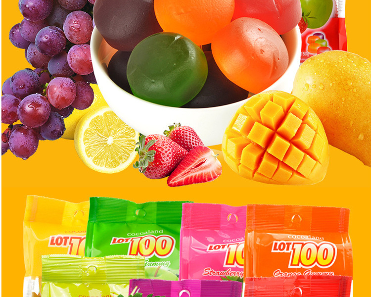 马来西亚进口 LOT100一百份软糖糖果商超热卖食品零食批发150g-阿里巴巴