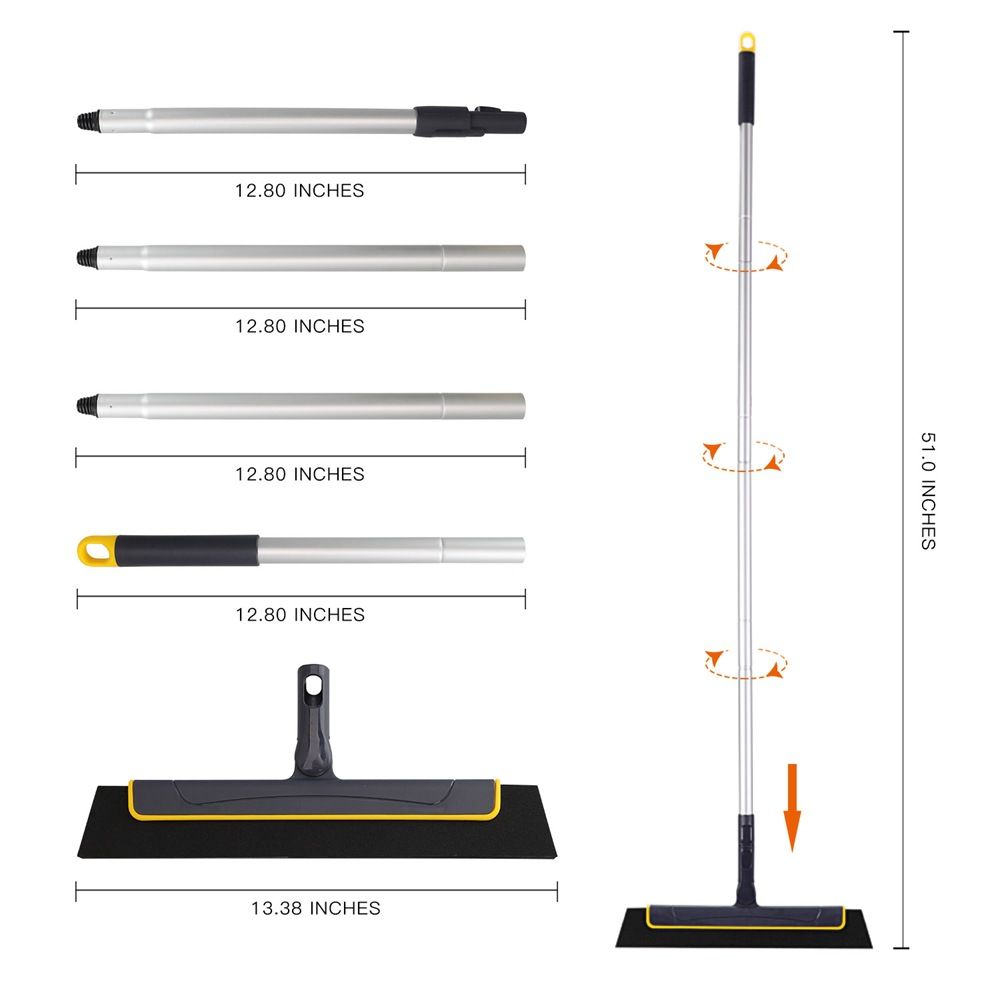 Floor Squeegee Wet Room Tile Cleaning Foam Wiper Blade W Extendable ...