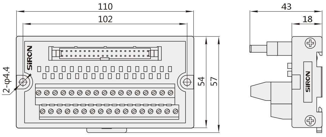 SIRON胜蓝原装欧式通用32位PLC输入输出端子台T007/T008/T009-阿里巴巴