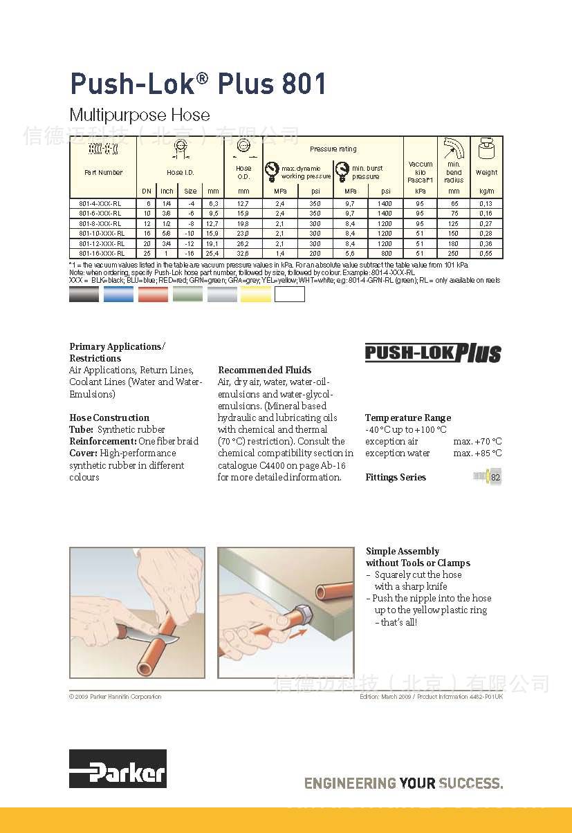 PARKER派克Push-Lok Plus多功能软管型号801-6-阿里巴巴