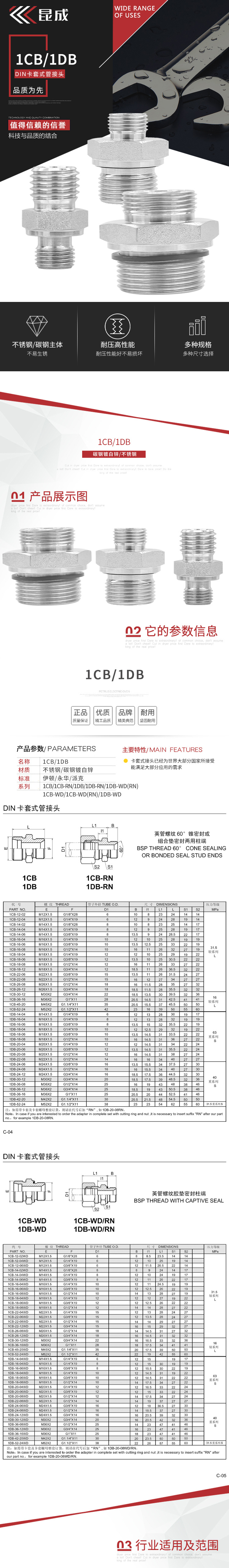 1CB/1DB碳钢/不锈钢/35号钢接头工厂国产派/克外丝无毛刺直通接头-阿里巴巴
