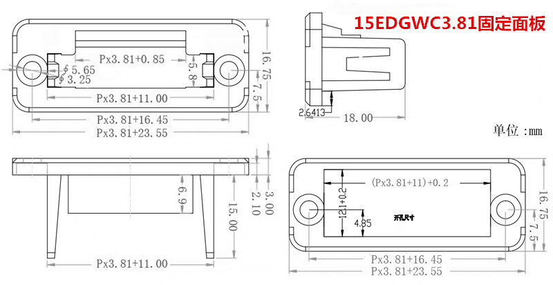 2EDGWC 3.81 穿墙免焊对接插拔式接线端子带法兰三件套 15EDGWC-阿里巴巴
