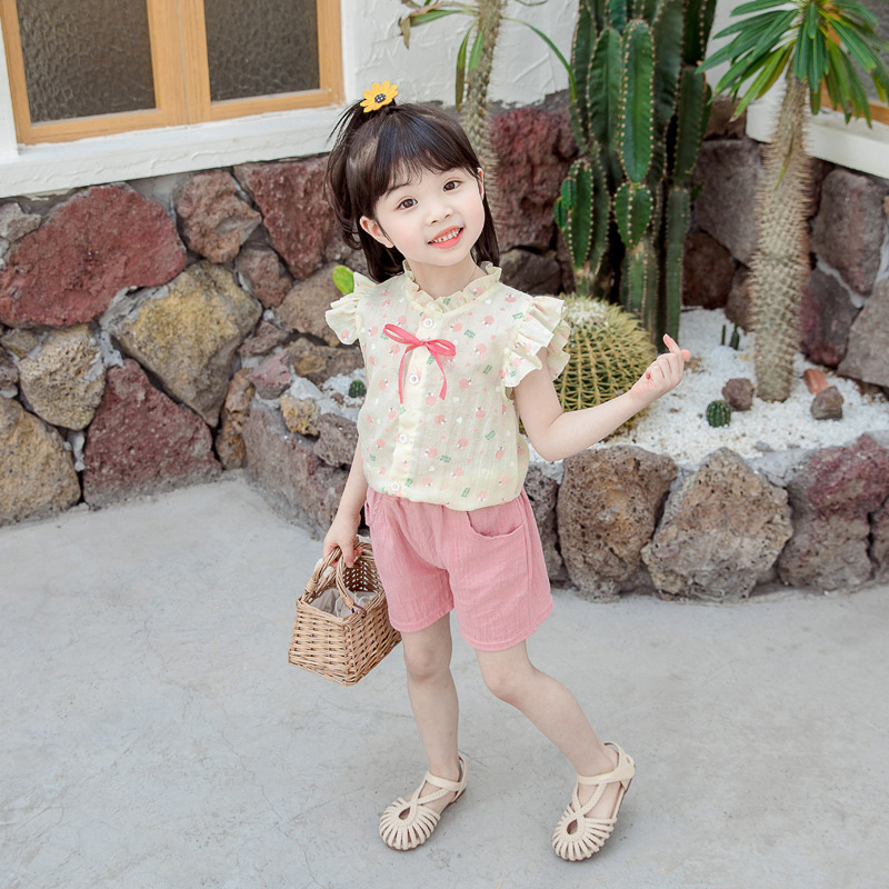 女童夏装套装女宝宝提花衬衫1夏季2小女孩夏天两件套公主3岁洋气4-阿里巴巴