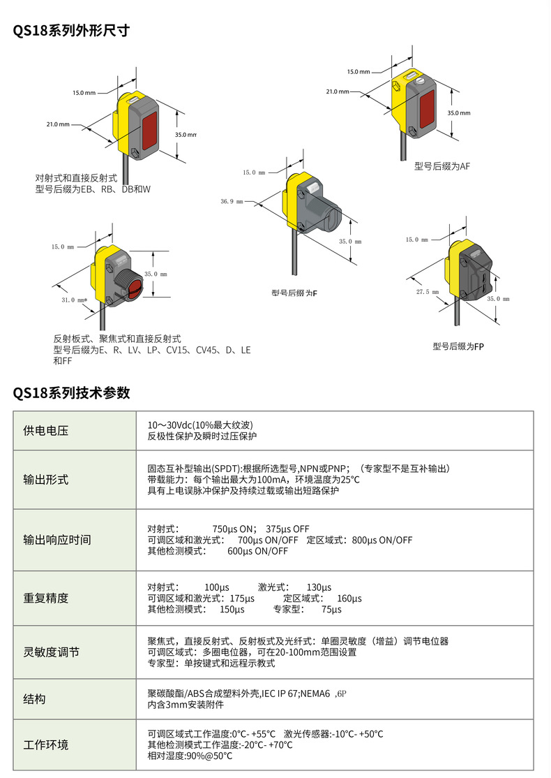 QS18VP6LP-邦纳QS18通用型光电偏振反射板式61630-阿里巴巴