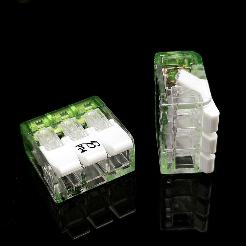 P04-3P自锁快速接线端子3位插拔分线器电线对接无螺纹端子认证-阿里巴巴