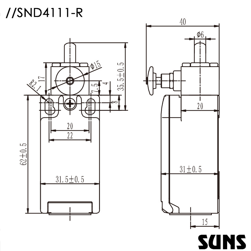 SUNS美国三实SND4111-R安全限位开关 手动复位行程开关-阿里巴巴