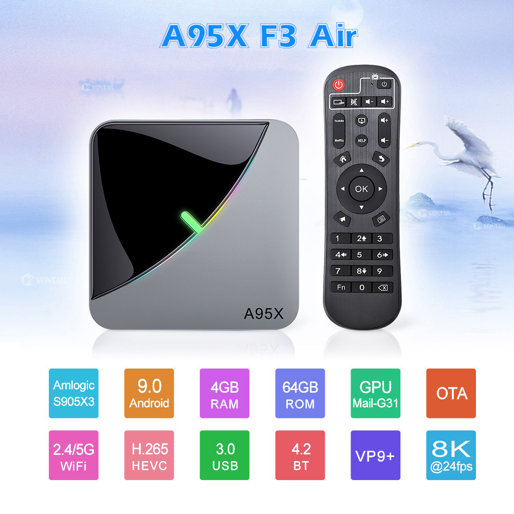 A95X F3 AIR S905X3 4+64GB 网络播放器 TVbox 安卓9.0-阿里巴巴