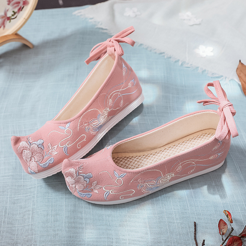 Chinese hanfu shoes for women bow shoes ancient Han Dynasty shoes ...