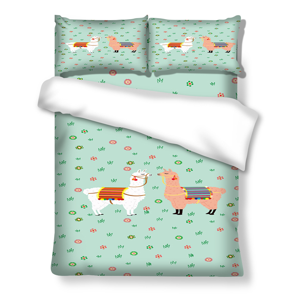 床上用品三件套四件套羊驼3d被套来图定制亚马逊wish热销一件代发采购价格、怎么样、行情市场-CCEE选品中心