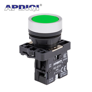 APDIQI按钮开关XA2-EA31自复圆形平头电梯启动停止自锁防水22mm-阿里巴巴