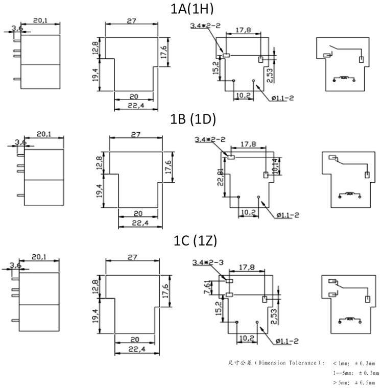 60A继电器HF165F-G宏发继电器YHRC1-1A-12DHK售60A充电桩继电器-阿里巴巴