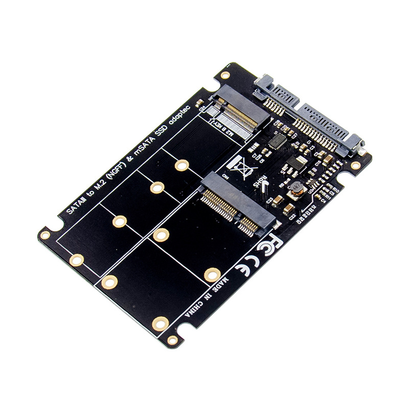 SATA Ⅲ to M.2 B & mSATA SSD固态硬盘转接卡扩展转换卡-阿里巴巴