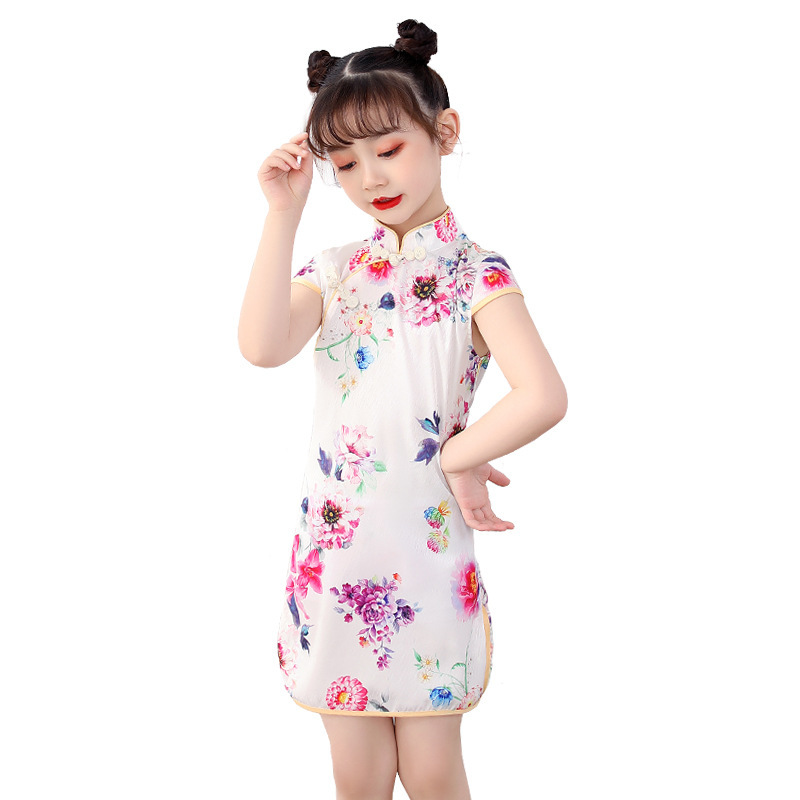 Cheongsam for kids Girls cheongsam National Girlsfloral short sleeve ...