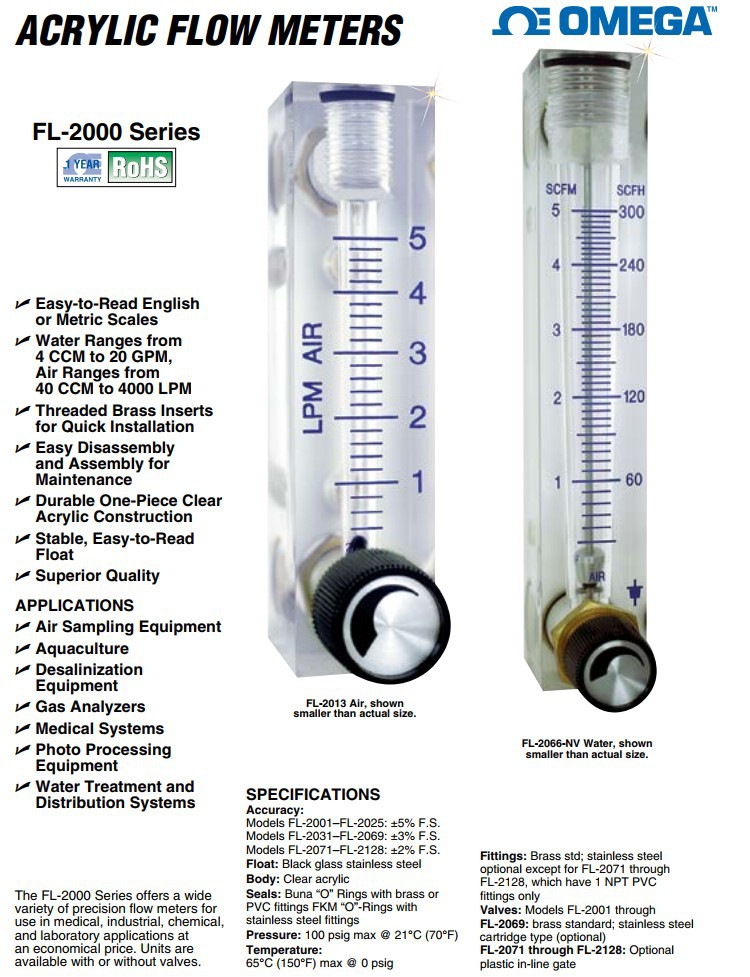 美国奥米佳转子流量计浮子量计FL-2126,FL-2127,FL-2128-阿里巴巴