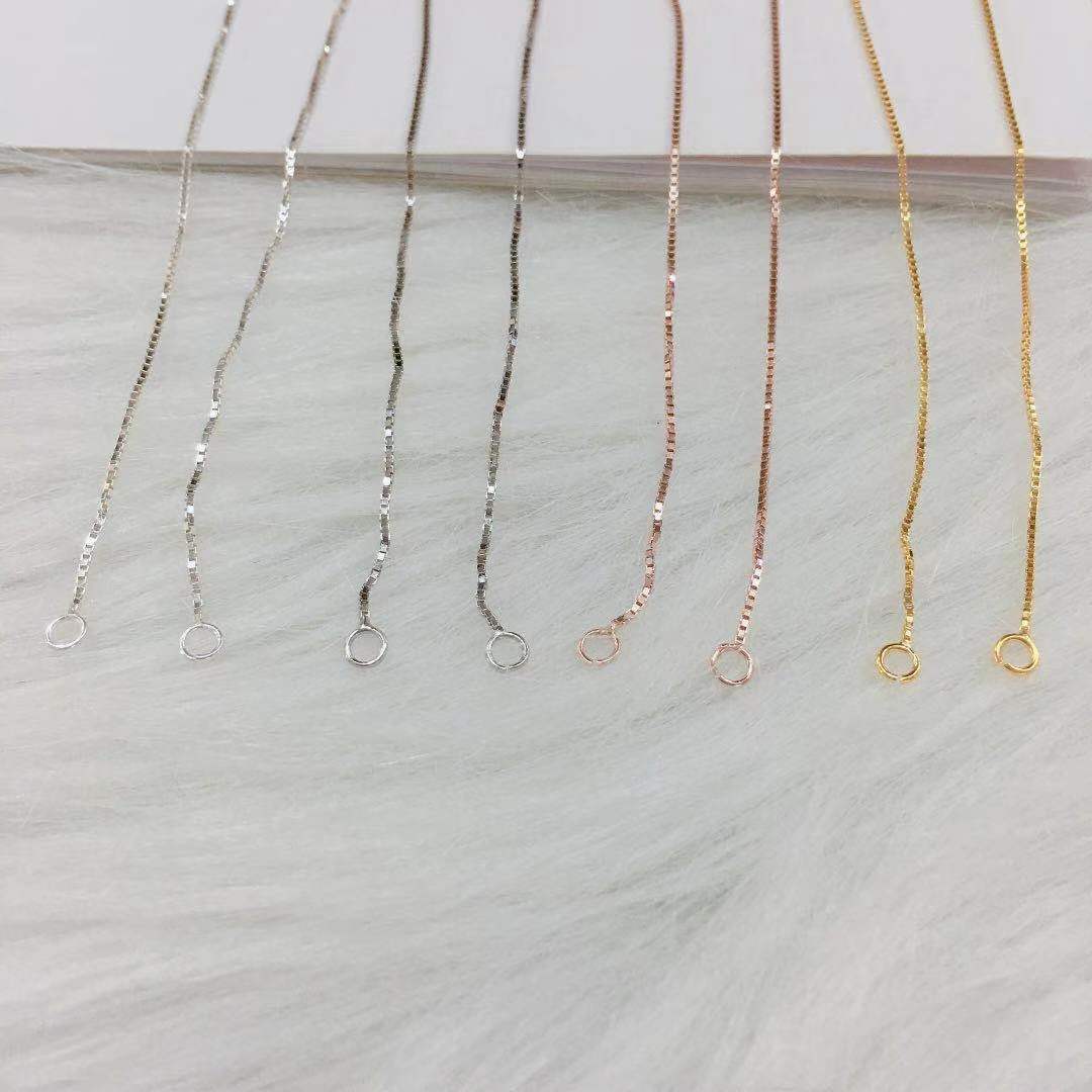 S925银DIY耳线 盒子链耳线耳针流苏耳线穿心链 饰品女银配件 批发-阿里巴巴