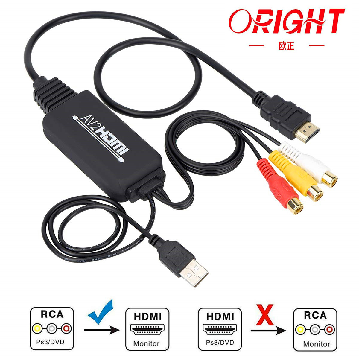 厂家直销AV母头转HDMI高清转换器 RCA转HDMI AV2hdmi av转hdmi-阿里巴巴
