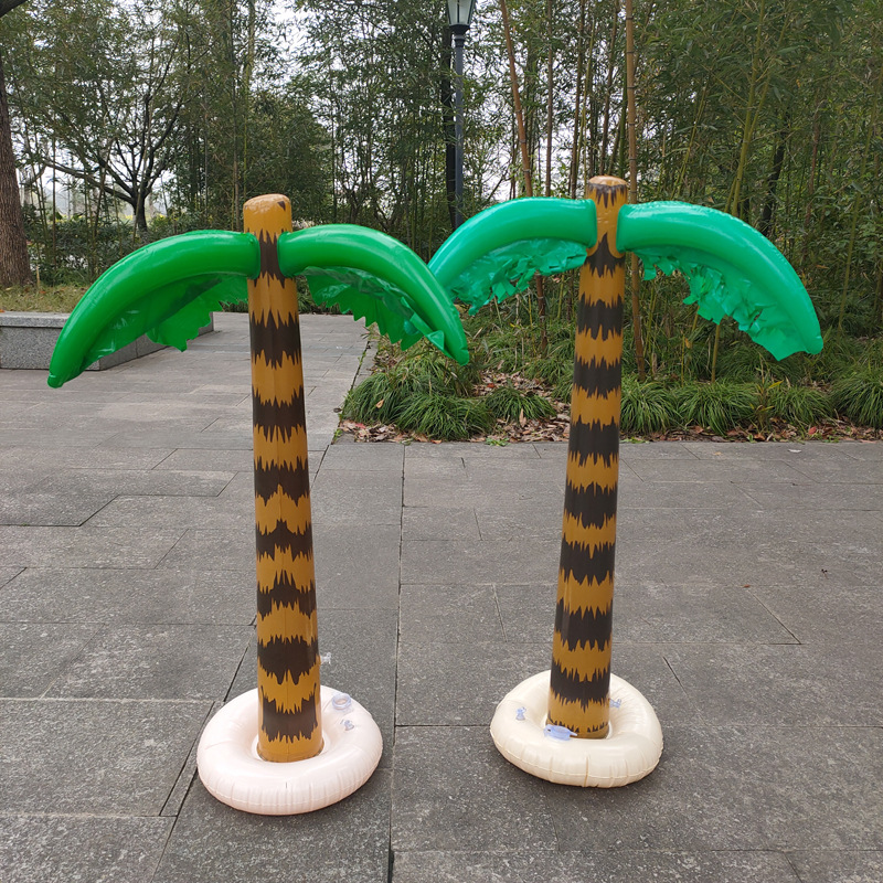 跨境批发 亚马逊新款充气椰子树 PVC吹气沙滩球海豚鱼香蕉火烈鸟-阿里巴巴