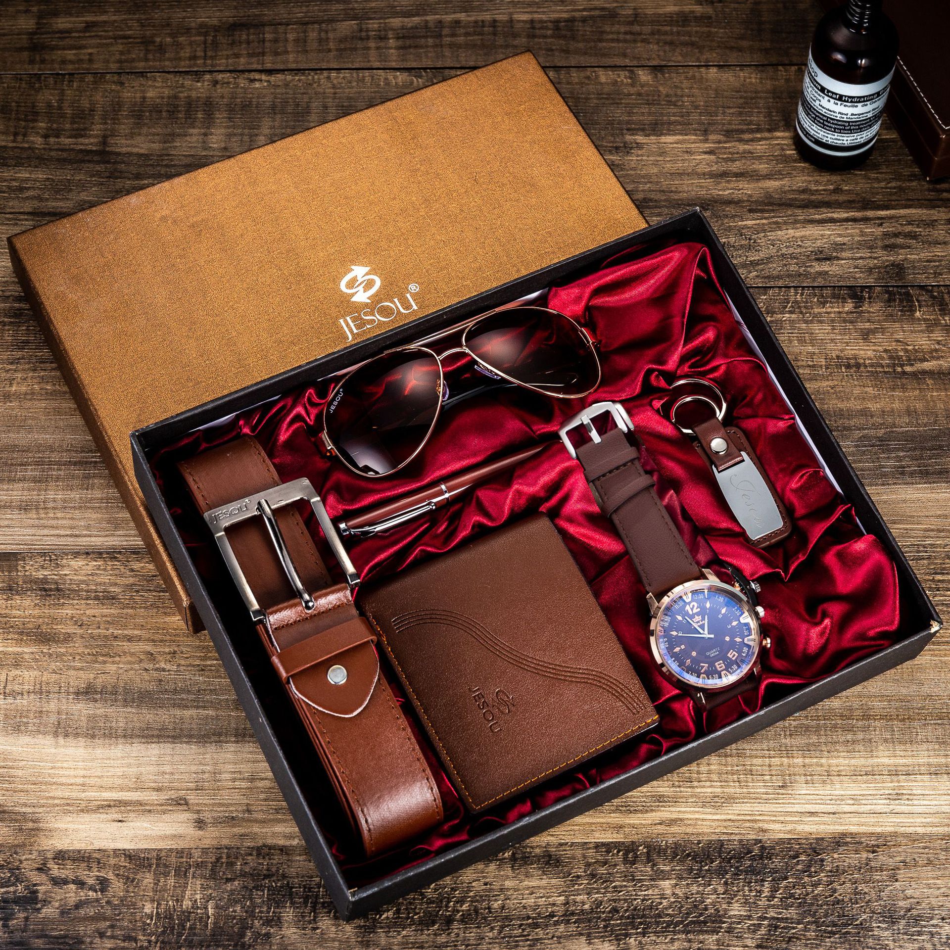 Men's gift set exquisite packaging watch + belt wallet creative simple ...
