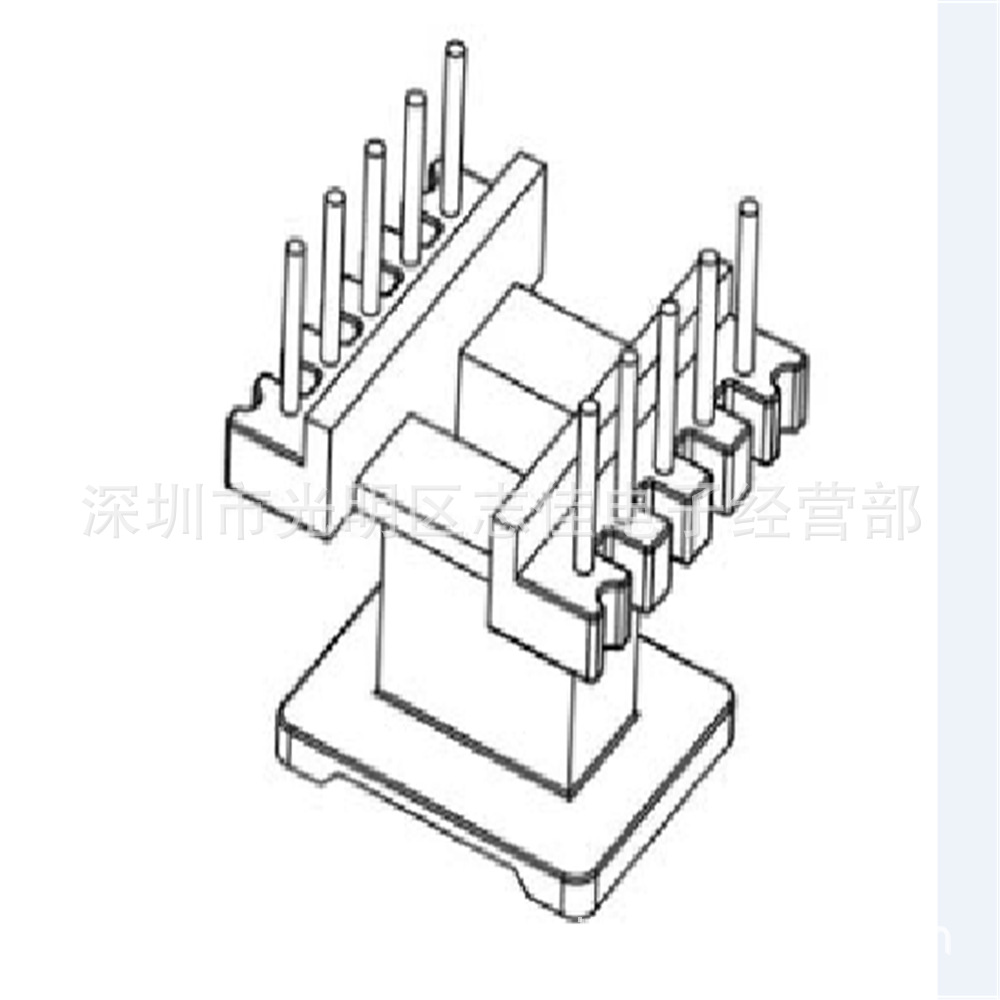 EE13电源骨架EE13变压器骨架单边加宽立式5+5针带挡板1301-5-阿里巴巴