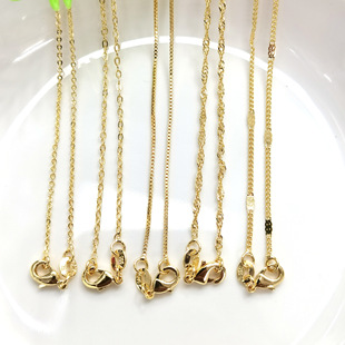 14K包金项链 diyO字链条 盒子链手工链子 扭链镀真金保色侧身项链-阿里巴巴