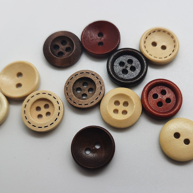 Manufacturer Wooden Wooden Buttons Wooden Four-Eye and Two-Eye Buttons ...
