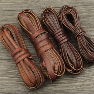 DIY Leather Rope Retro Round Leather Paper Cowhide Rope Necklace Rope ...
