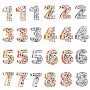 10*2mm长方孔串珠合金镶钻数字0123456789魅力表带手链配件配饰-阿里巴巴