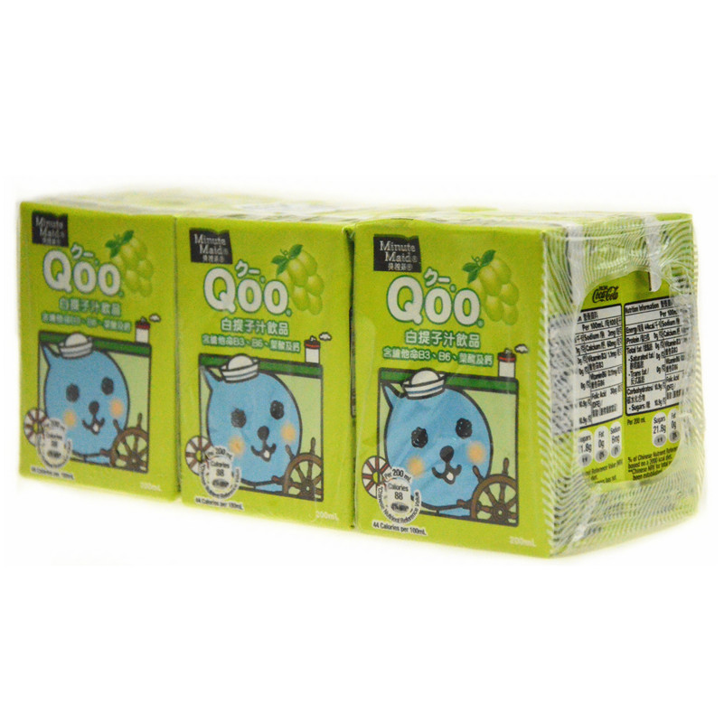 香港进口饮料 美粒果Qoo酷儿少甜果汁黑加仑苹果汁豆奶200ml*24-阿里巴巴