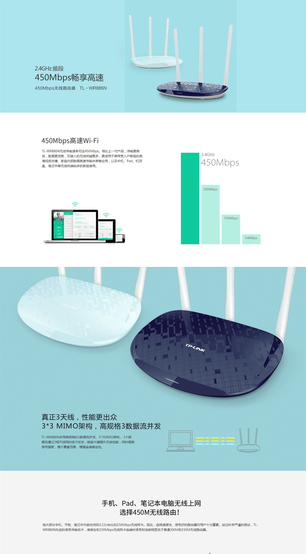 TP-LINK WL-WR886N无线路由器450M穿墙王家用TPLINK三天线路由器-阿里巴巴