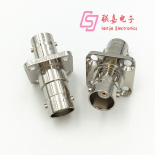 RF转换头BNC母对母直通 17.5小方板 四孔面板安装母座 BNC-KKF-阿里巴巴