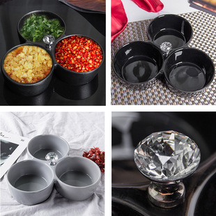 Ceramic partition plate heart plate bowl seasoning bowl-阿里巴巴