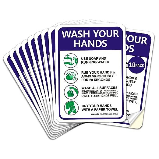 Cross-border hot selling English hand washing sign sticker, self ...