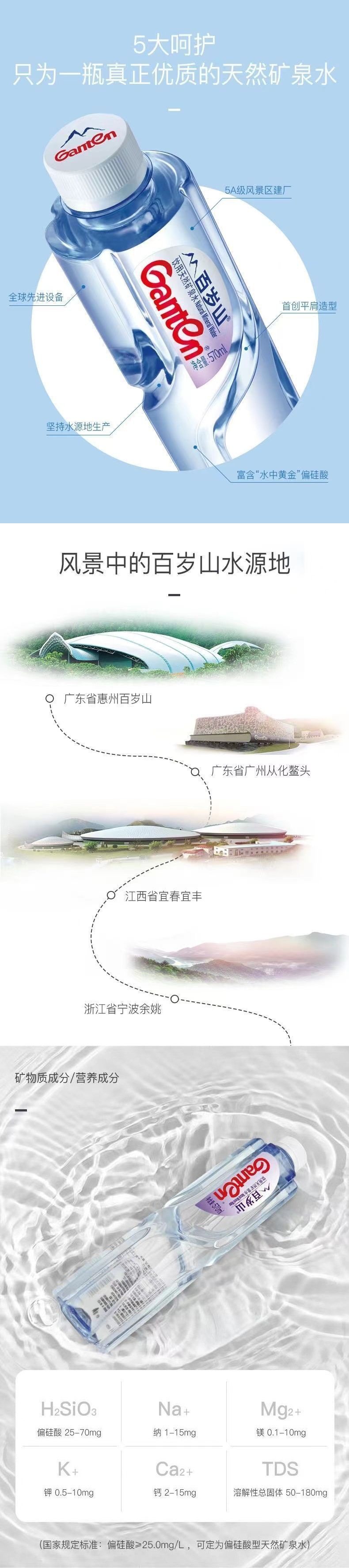 百岁山天然矿泉水348ml*12小瓶装饮用水含偏硅酸整箱批发跨境电商-阿里巴巴