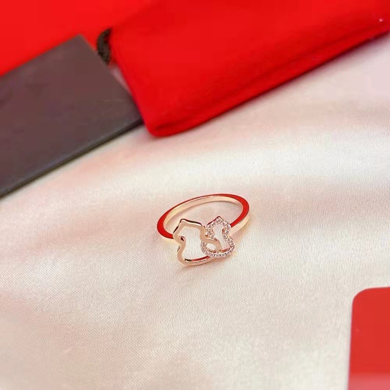 福禄红玛瑙葫芦戒指女情侣满钻对戒简约时尚网红爆款活口可调节-阿里巴巴