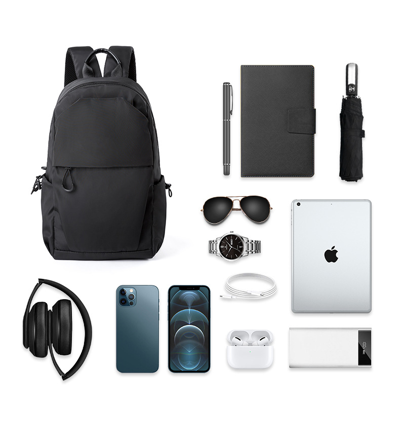 Black Fashion Men's Oxford College Students Casual Simple Backpack