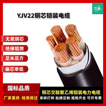 YJV22低压铜芯电缆50/70/120/240平方4+1芯国标铠装地埋电力电缆-阿里巴巴