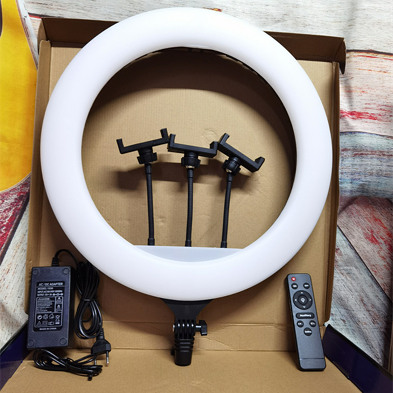 YQ460遥控美颜灯LED环形灯自拍户外抖音摄影直播补光灯18寸主播灯-阿里巴巴