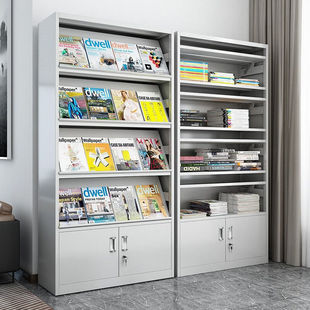 钢制期刊架下档报刊架展示架铁艺文件柜资料架铁皮书架落地展示架-阿里巴巴