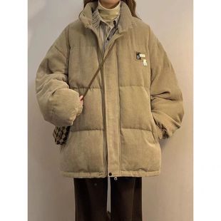 灯芯绒新款棉服女加厚感工装面包服美式高街冬季外套-阿里巴巴